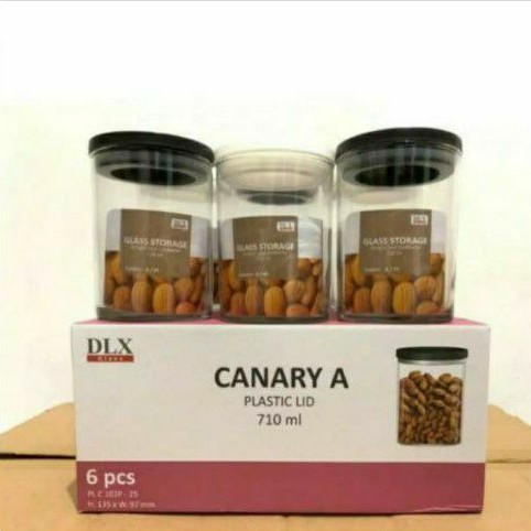 Jual Toples kaca/Toples canary/Toples bulat/Toples 710ml ( 6 pcs ) | Shopee Indonesia