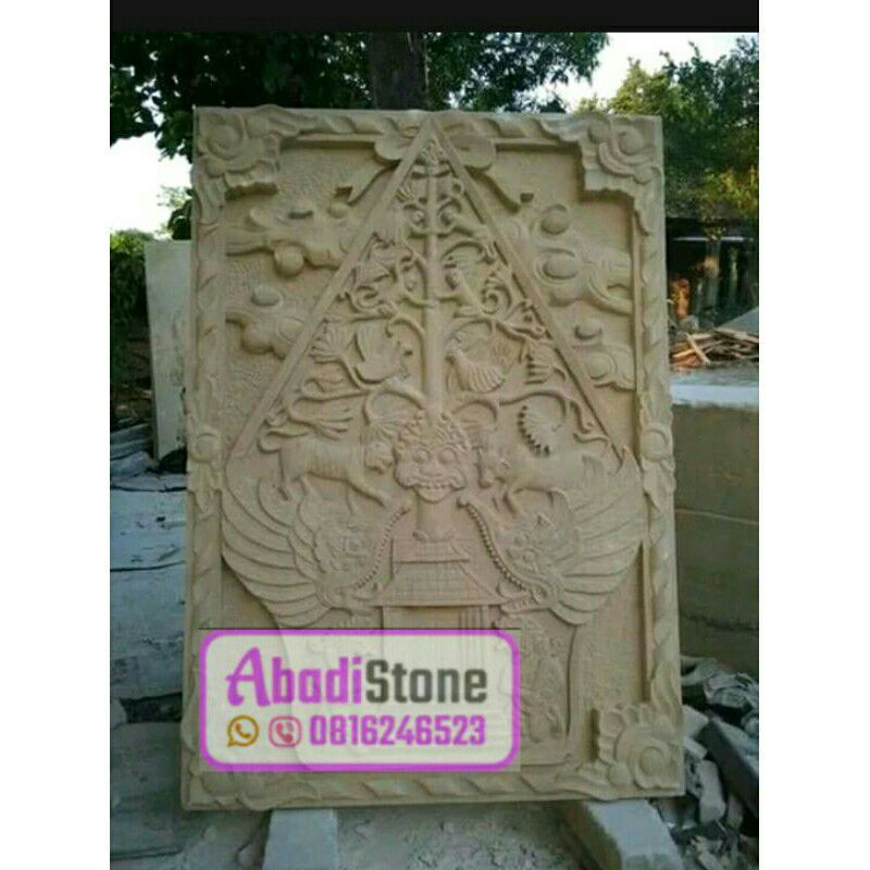 Jual batu alam ukiran paras jogja relief kekayon | Shopee Indonesia