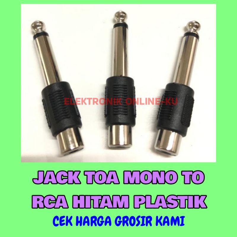 Jual JACK TOA MONO TO RCA HITAM PLASTIK | Shopee Indonesia