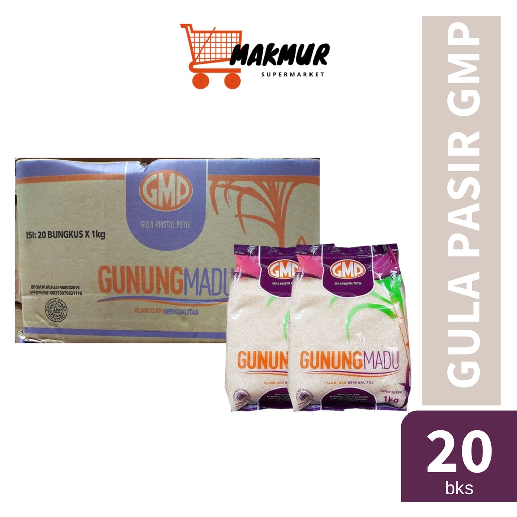 Jual Gula Pasir GMP 1 kg - 1 dus isi 20 bks | Shopee Indonesia