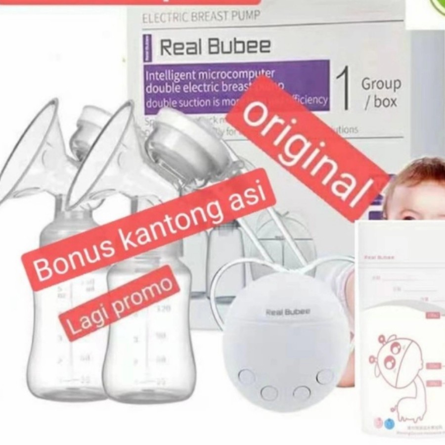 Jual Real Bubee pompa asi elektrik ganda / double electric breast pump | Shopee Indonesia