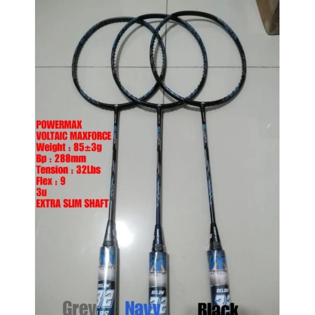 Jual RAKET BADMINTON POWERMAX VOLTIC MAXFORCE ORIGINAL 32LBS | Shopee ...