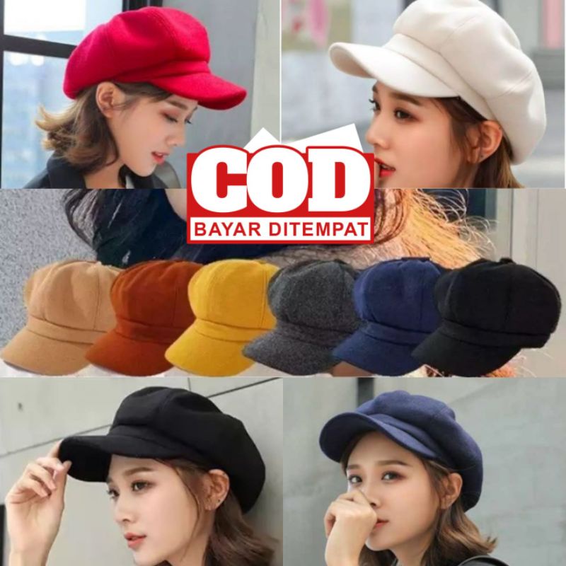 Jual Topi Apolo Newsboy Dewasa Pria Wanita Unisex Topi Seniman Pelukis ...