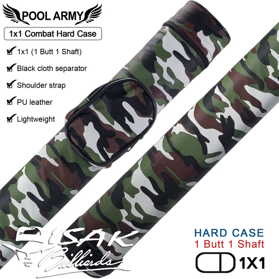 Jual Pool Army 1x1 Hard Cue Case - Tas Stick Sarung Stik Billiard 1B1S ...