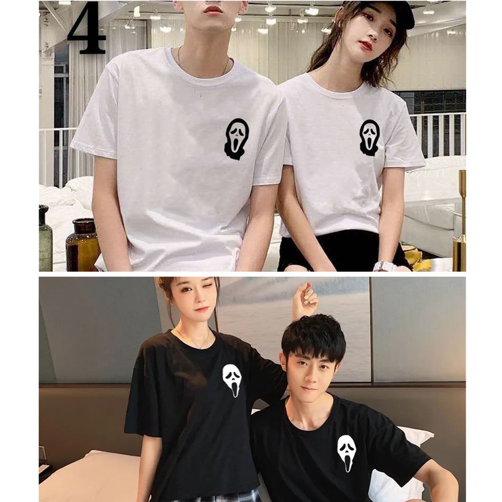 Jual GhostFACE SCREAM kaos couple gambar topeng halloween muka hantu ...