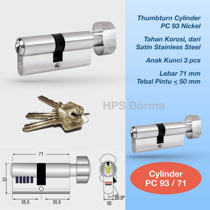 Jual Dorma Thumbturn Cylinder PC 93/71 | Shopee Indonesia