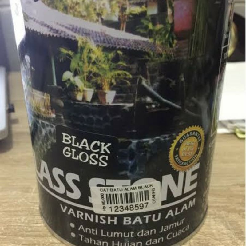 Jual Coating Pelapis Cat Dinding Tembok Batu Alam Glass Stone Hitam ...