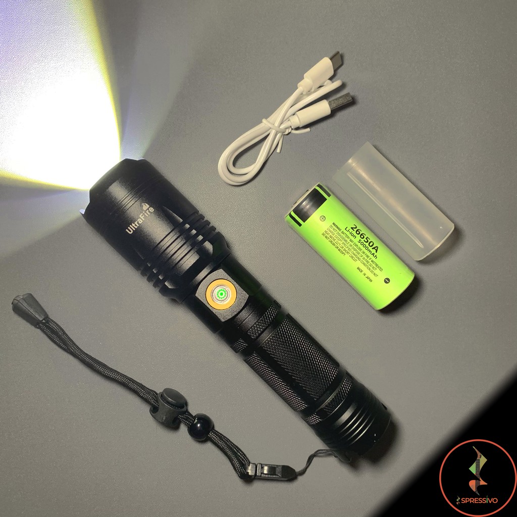 Jual Senter LED XHP 70 ultrafire Cree Compact baterai 18650 26650 ...