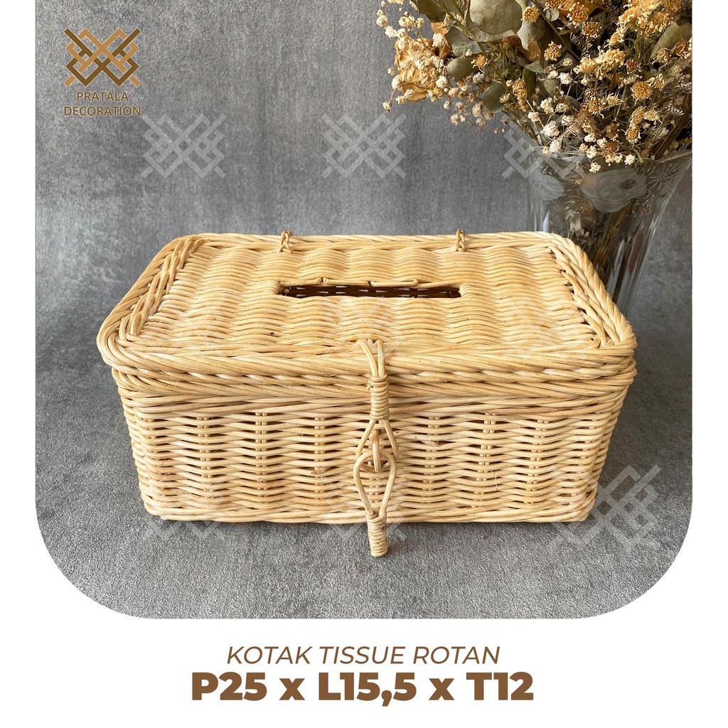 Jual KOTAK TISSUE ROTAN AESTHETIC P25 X L15.5 X T12 PRATALA DECORATION ...