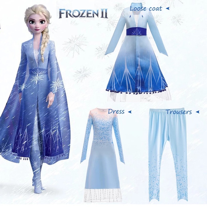 Jual Baju Elsa Frozen 2 Princess Anak / Kostum Elsa Frozen 2 Baru 3pcs ...