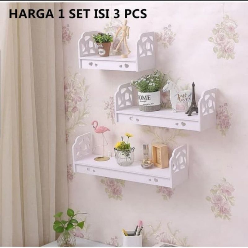 Jual rak dinding vintage/rak dinding minimalis/rak dinding wanna putih ...