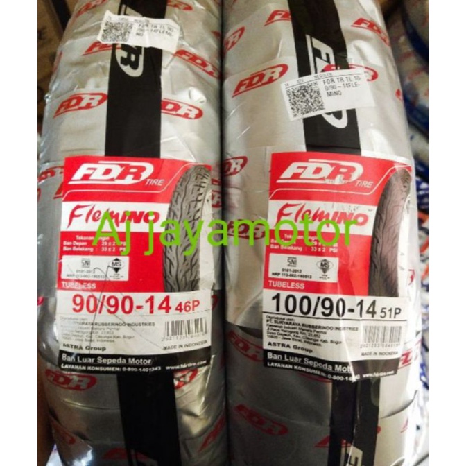 Jual Paket ban tubles FDR Flemino 100% original UK 100/90 & 90/90 14 ...