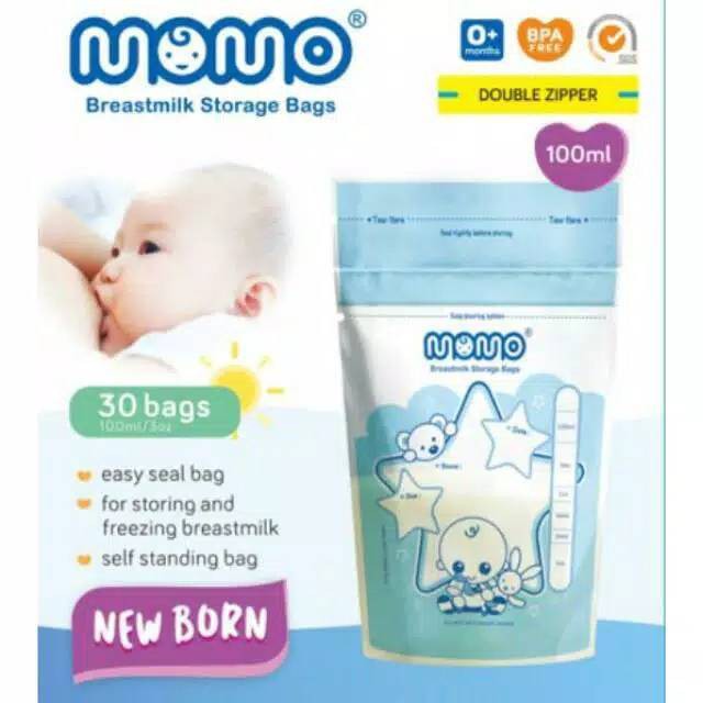 Jual MOMO Breast Milk Storage Breastmilk New Born Kantung Penyimpan ASI 100ml / Classic 230ml ...