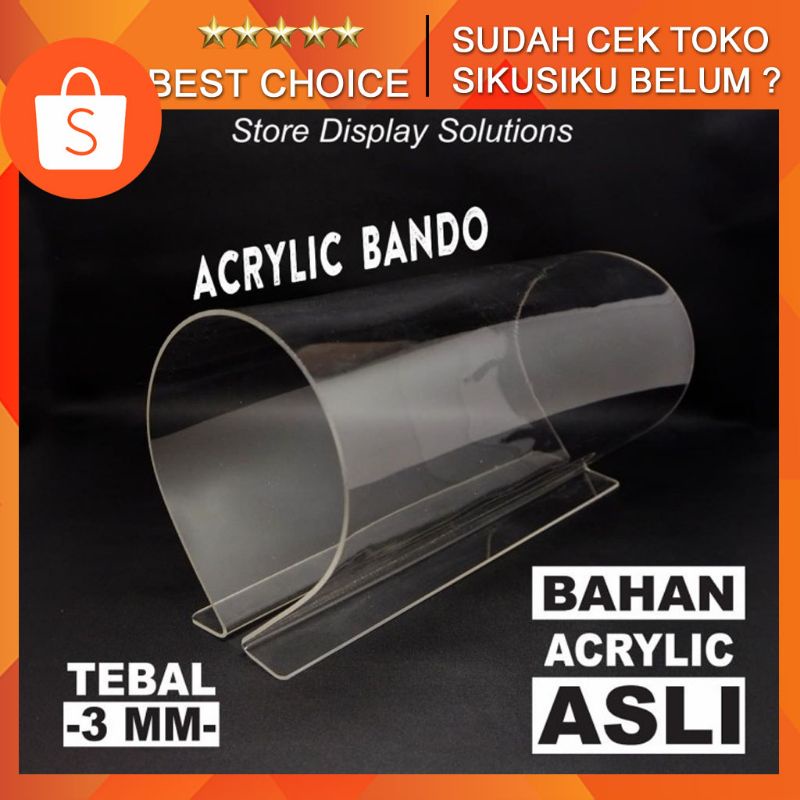 Jual Acrylic Tempat Bando Akrilik Asli Mika Stand Headset Sikusiku ...