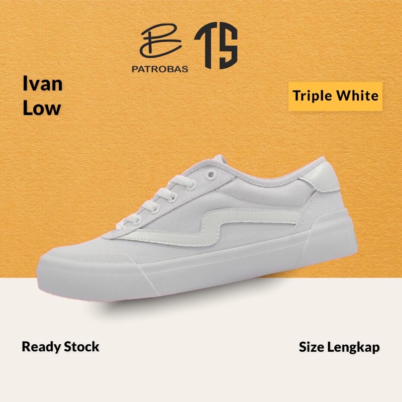 Jual Sepatu Patrobas New Ivan Low Triple White Original | Shopee Indonesia