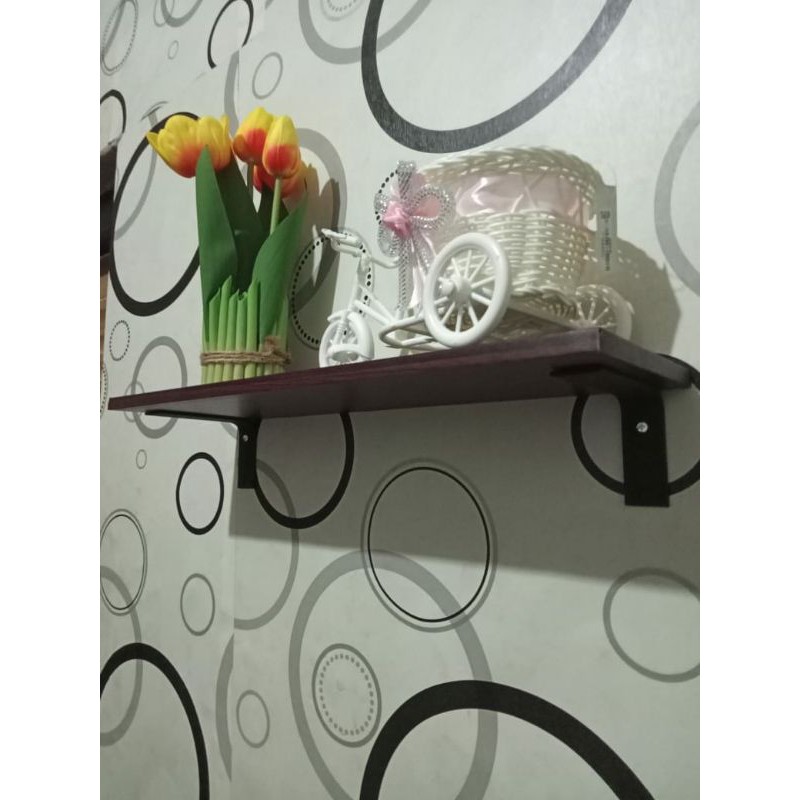 Jual rak dinding tempel minimalis kayu besi.rak serbaguna hiasan ...