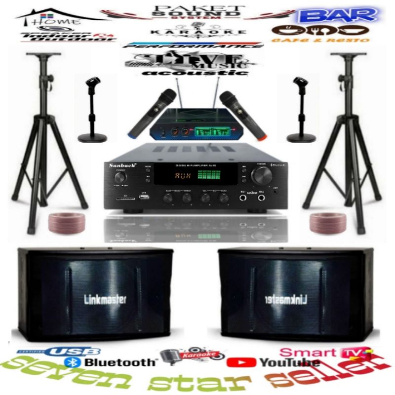 Jual paket karaoke sound system LINKMASTER 10 inch ampli digital system ...