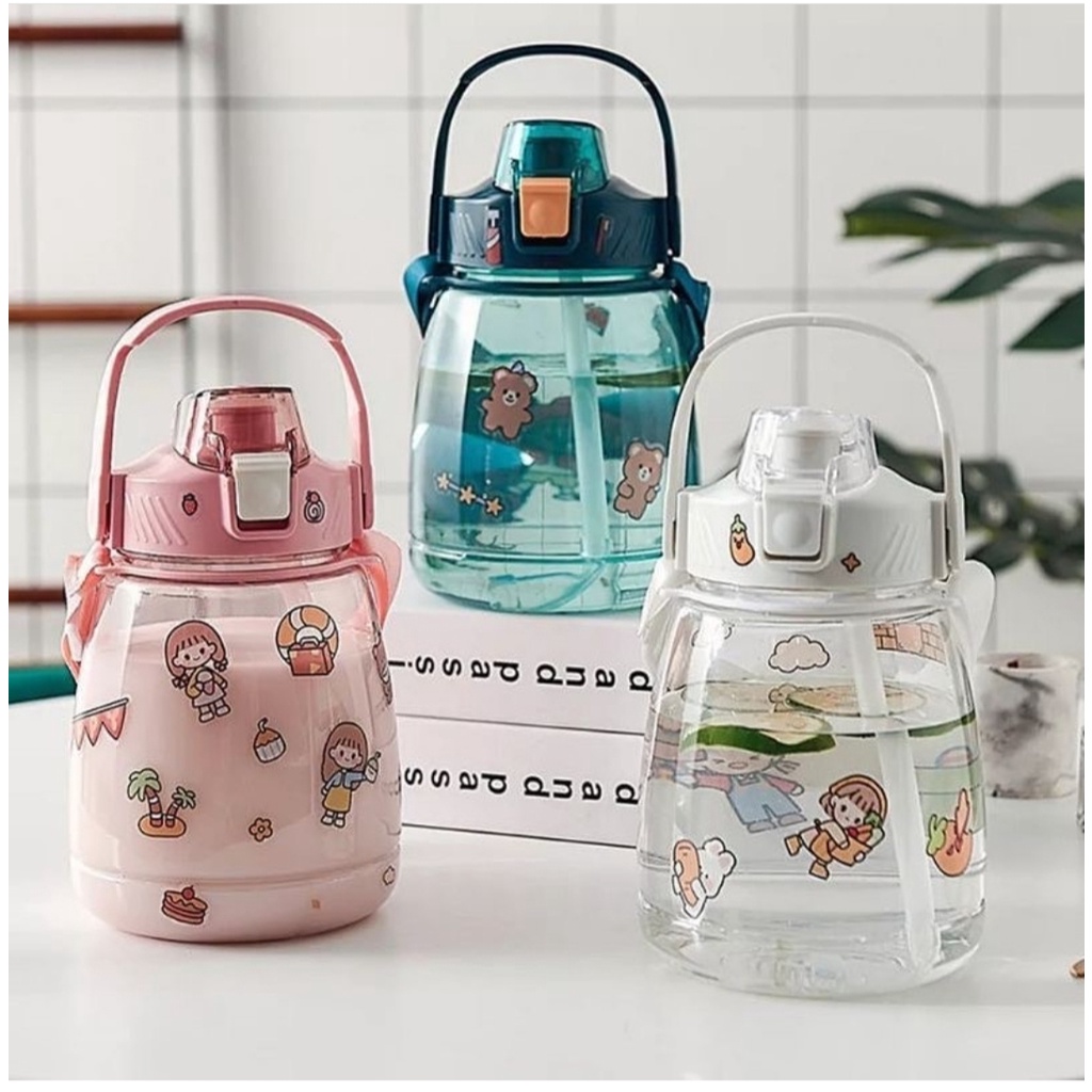 Jual Botol Gemoy Transparan 1,3 liter Free Sticker 2D / Botol korea ...