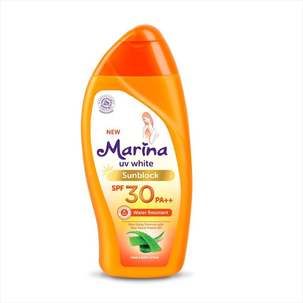 Jual MARINA HAND AND BODY LOTION UV WHITE SUNBLOCK SPF 30 85ml | Shopee ...