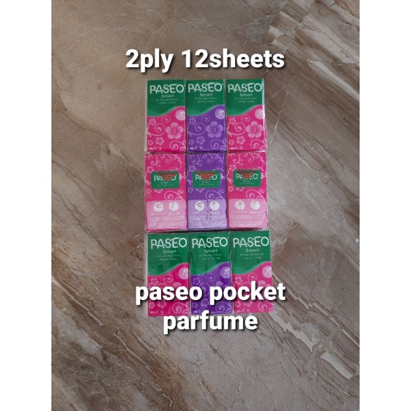 Jual tisu/tissue PASEO POCKET/SAKU/HANKY parfume 2ply 12sheets/pak ...
