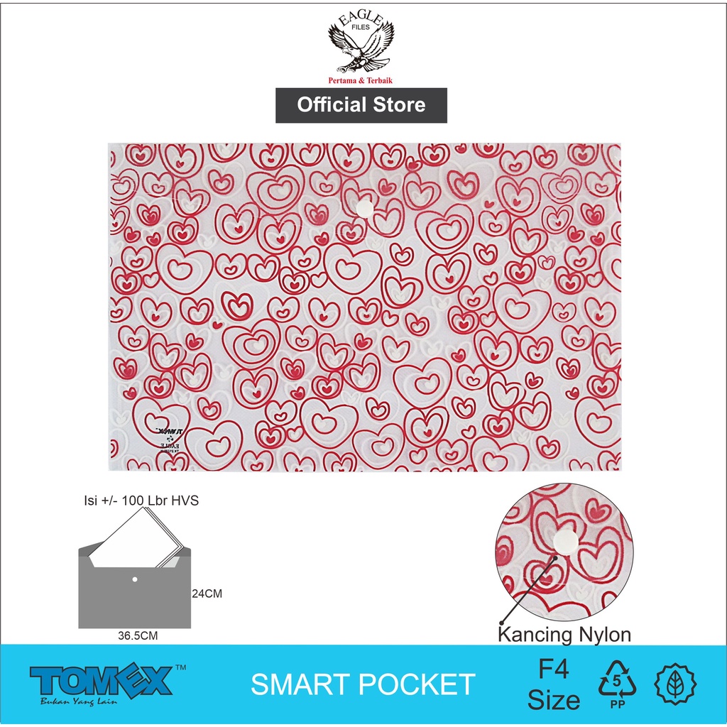 Jual Map Kancing Plastik F4 TOMEX Smart Pocket Map Plastik Kancing ...