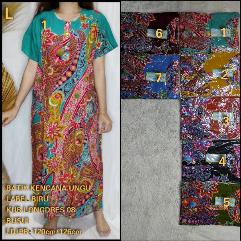 Jual LONGDRESS LENGAN PENDEK 3 KANCING AKTIF BUNSUI DASTER BATIK ...