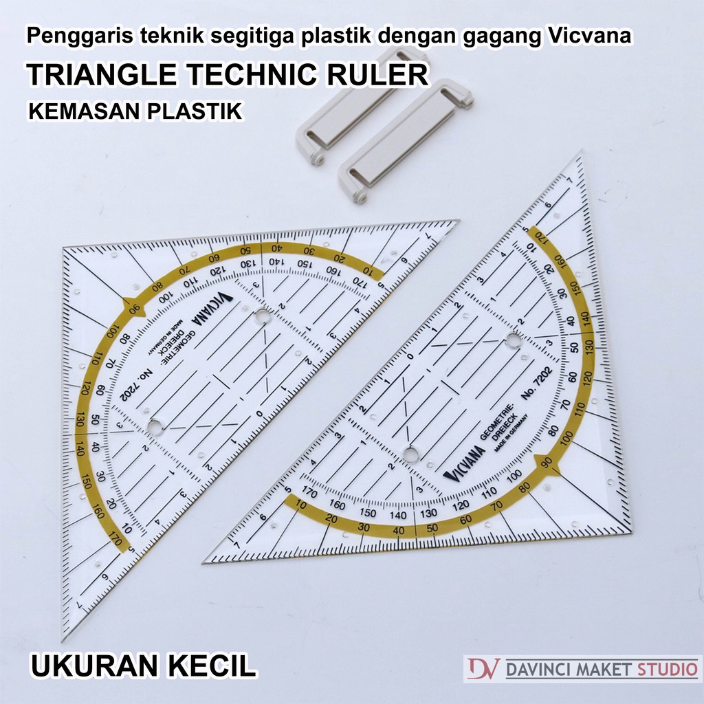 Jual Penggaris Segitiga Kecil Teknik Gagang Vicvana 14cm Plastik Alat ...