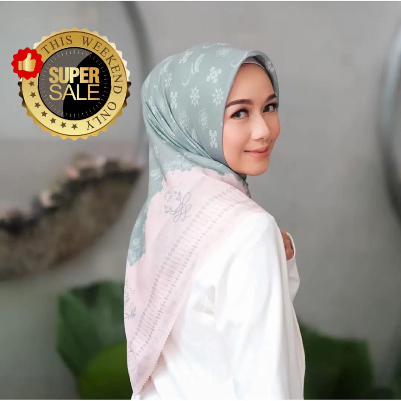 Jual hijab motif segi empat/jilbab motif/jilbab voal /jilbab denay/krudung segi empat motif ...