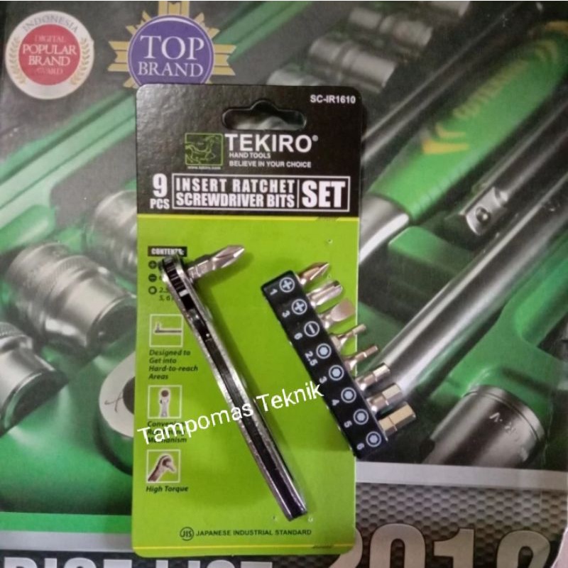 Jual Obeng Rachet Tekiro 9pcs Insert Rachet Screwdriver Bits | Shopee ...
