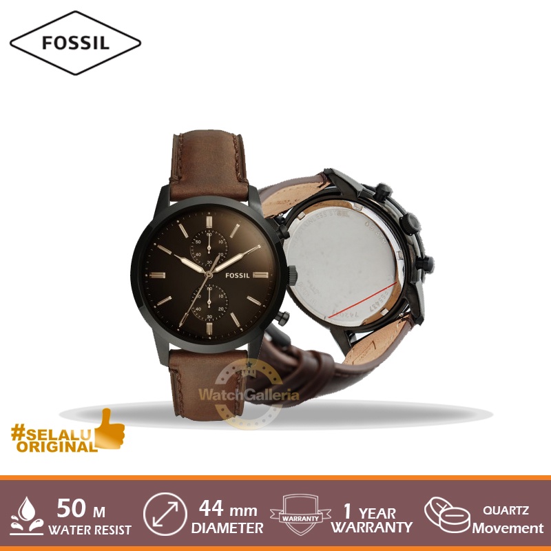Jual Fossil FS5437 TOWNSMAN 44MM CHRONOGRAPH BROWN LEATHER WATCH ...