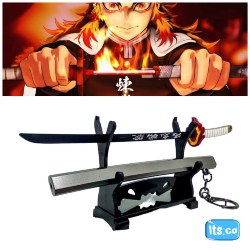 Jual Keychain Pedang Kyojuro Rengoku Nichirin Sword Demon Slayer Anime ...