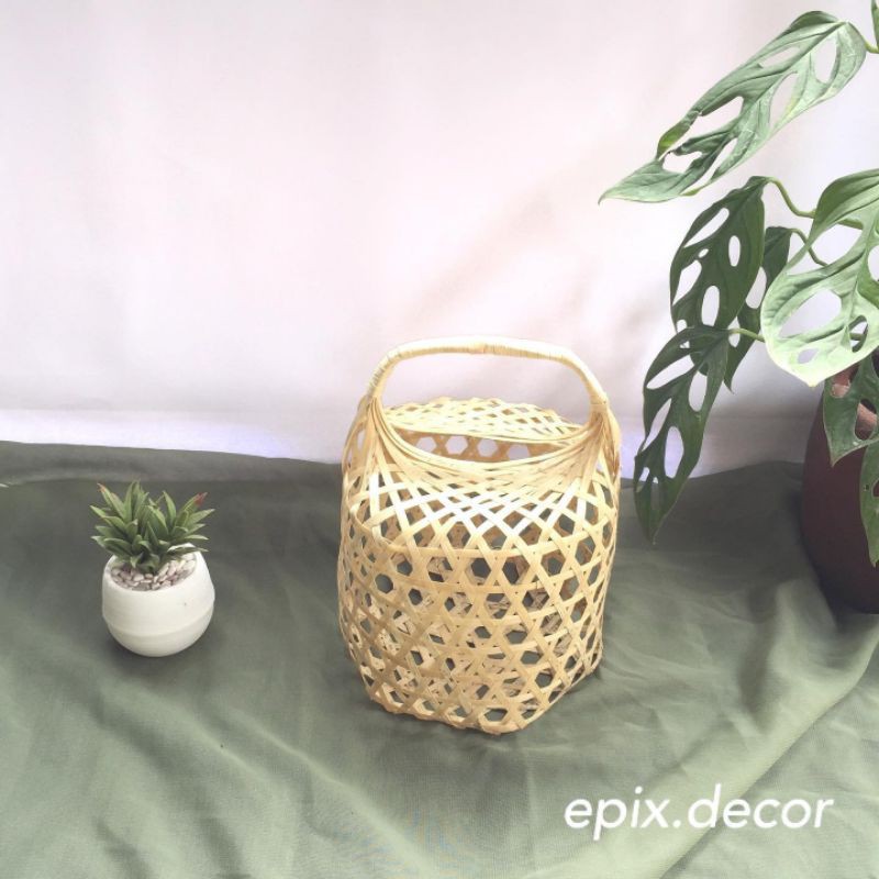 Jual Hexagon Hampers Box (Bamboo With Handle) | Shopee Indonesia
