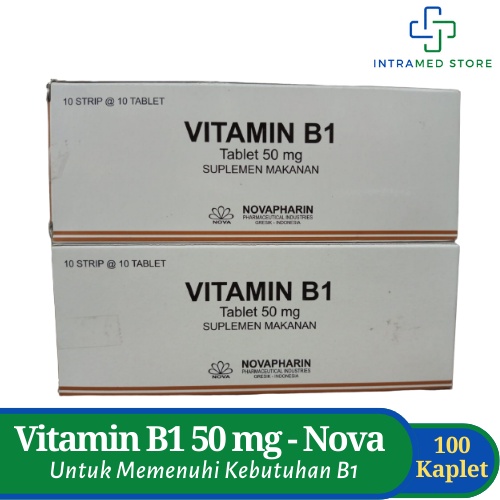 Jual Vitamin B1 50 mg Box isi 100 Tablet (Nova) - Suplemen Vitamin B1 ...