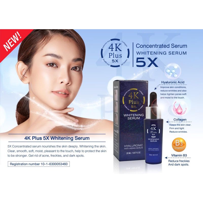 Jual 4K PLUS 5X FACE SERUM WAJAH ORIGINAL THAILAND 20ML | Shopee Indonesia