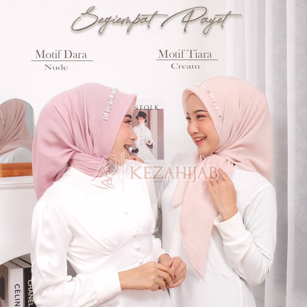 Jual Keza - Segiempat Payet Motif Dara & Tiara /Hijab Payet Motif Dara ...