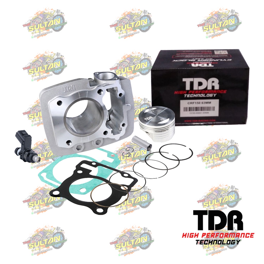Jual CYLINDER BLOCK KIT 63MM BORE UP 180CC + INJECTOR CRF 150 L TDR ...