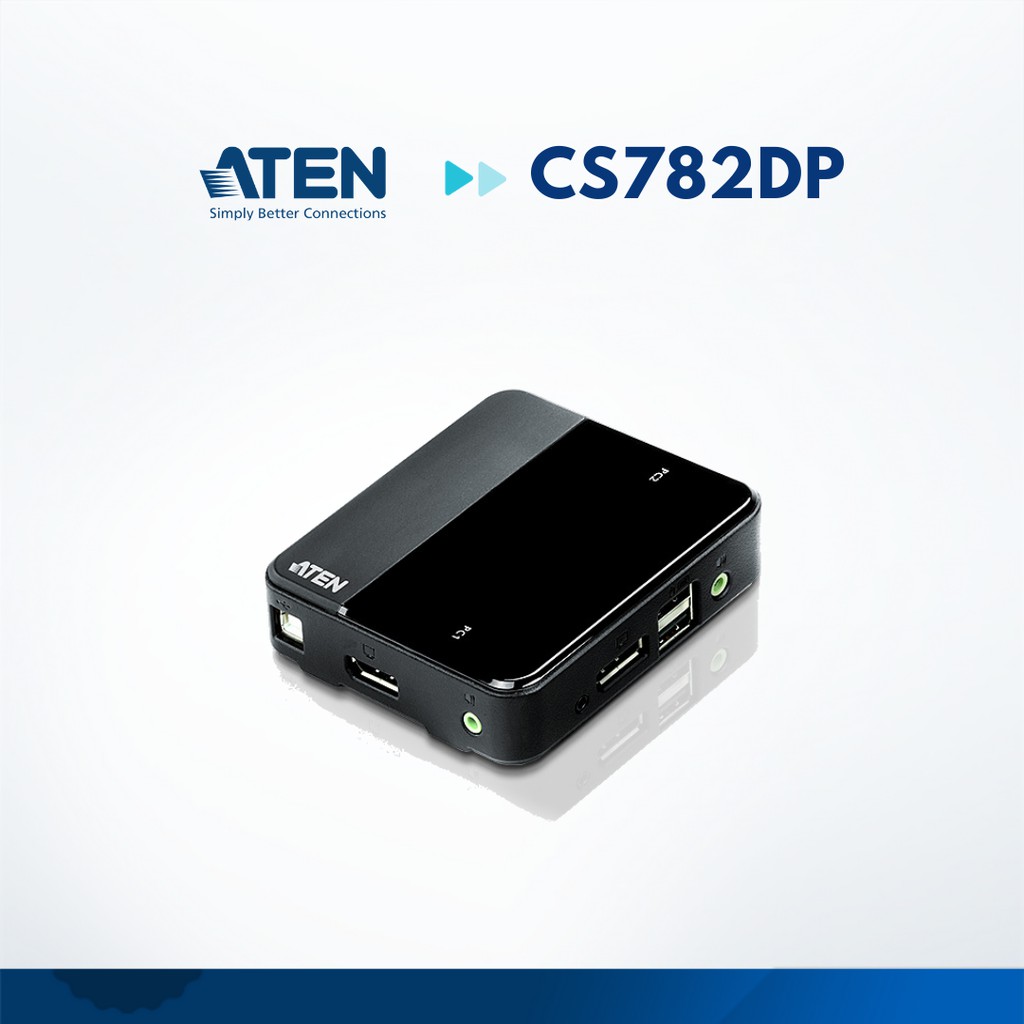 Jual Aten Cs782dp 2 Port Usb Displayport Audio Kvm Switch Up To 4k
