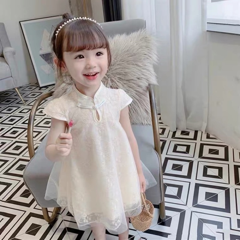 Jual EOBaby L03 N10 Dress Qipao Cheongsam Anak Perempuan Cream | Shopee ...