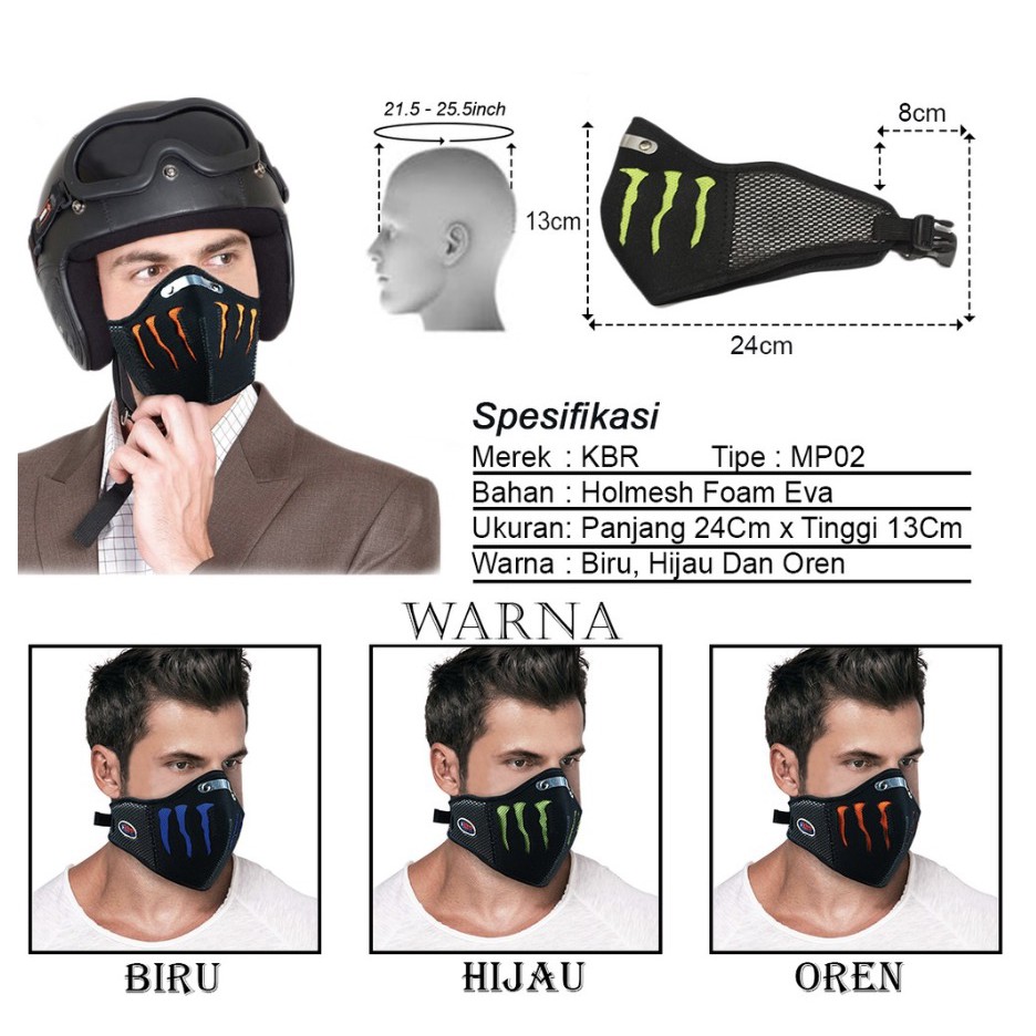 Jual MASKER MOTOR PELINDUNG DEBU BISA DICUCI KUMAN BUSA MUDAH BERNAFAS ...