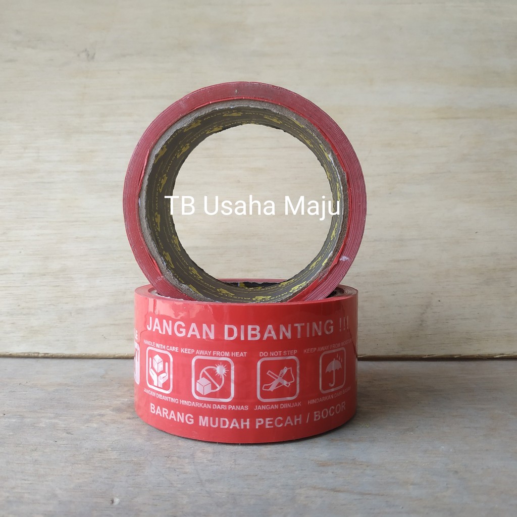 Jual Solatip Packing / Salsiban / Lakban Fragile 2 Inch 50 Yard Merah ...