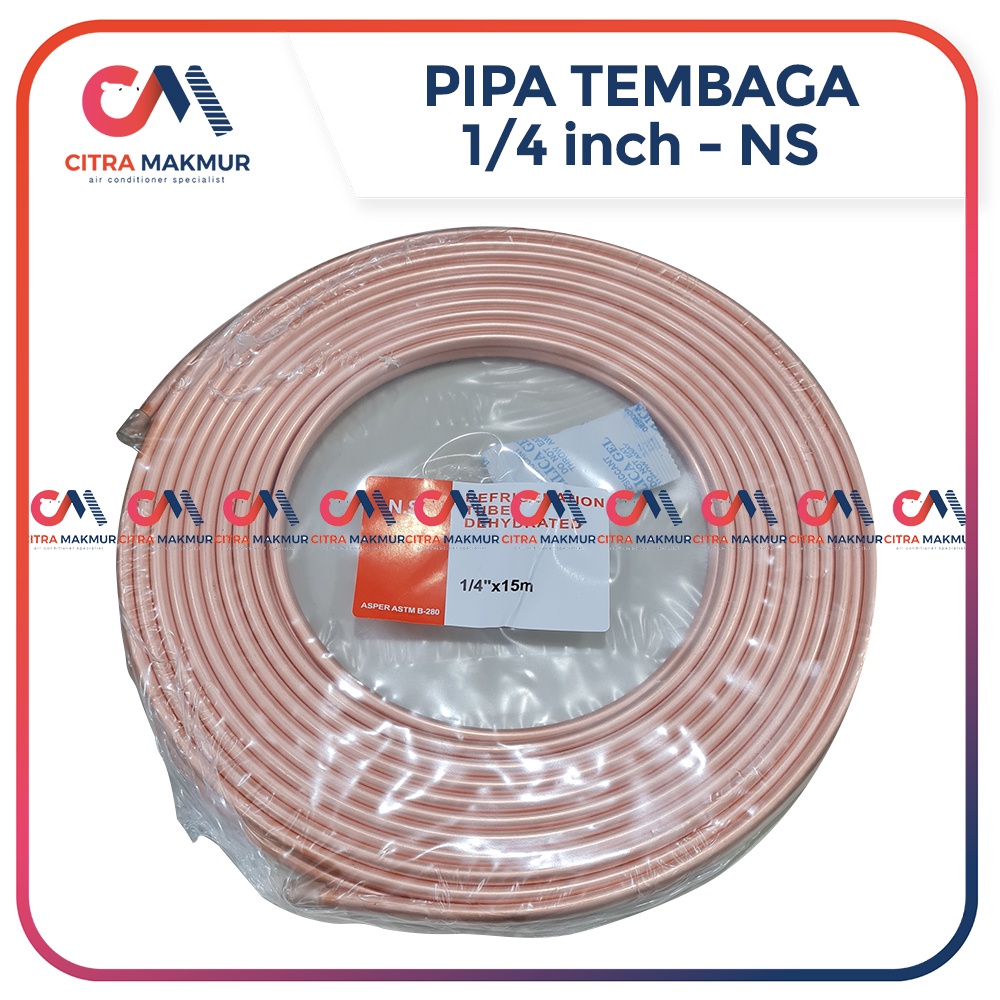Jual Pipa Tembaga Kulkas 1/4 inci per meter meteran 6 mm Las Freezer ...