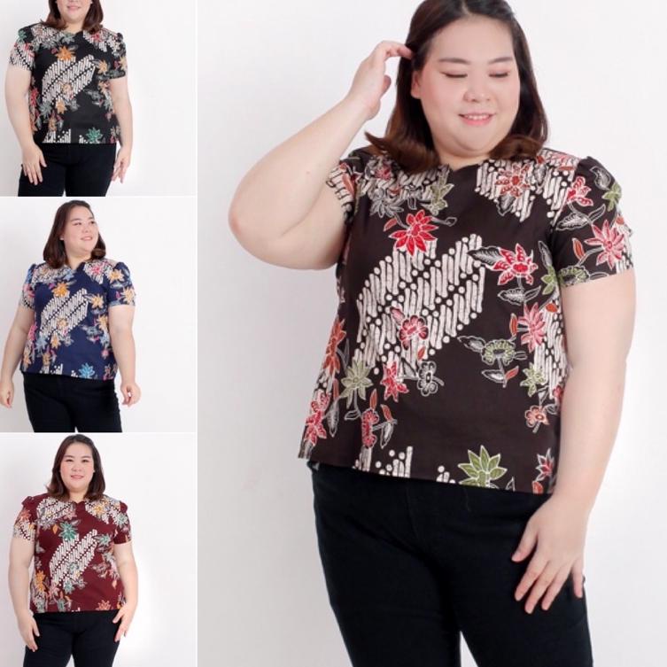 Jual Tidak Diragukan.. BAJU BATIK ATASAN blouse BIG SIZE WANITA LD ...