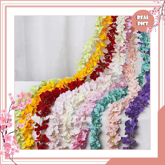 Jual UNICO Bunga Rambat Plastik Bunga Juntai Gantung Hias Palsu Ornamen ...