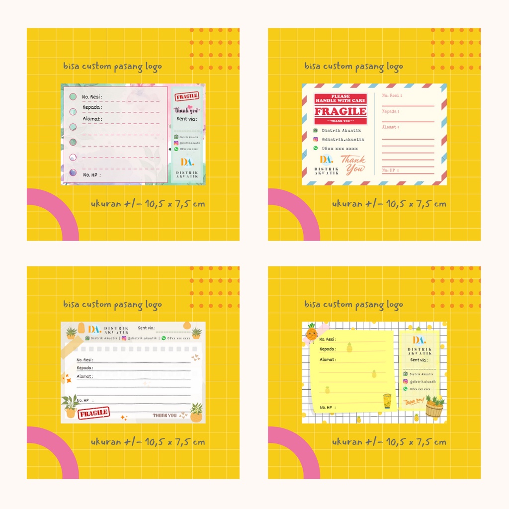 Jual Sticker Label Pengiriman Olshop (Bisa Custom Pasang Logo) | Shopee ...