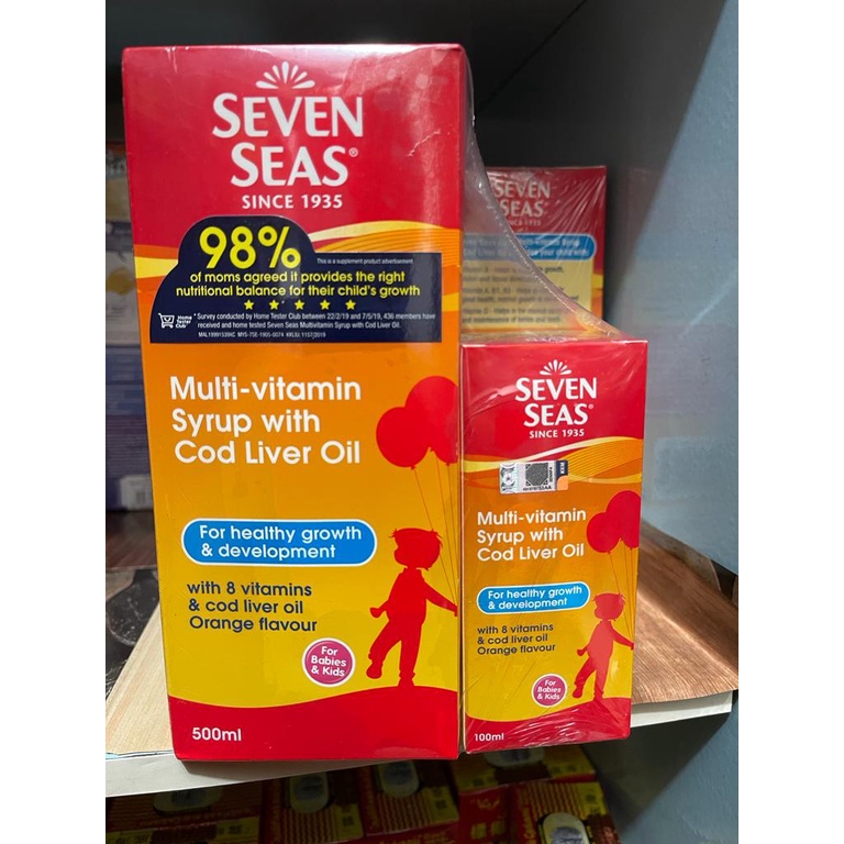Jual Seven Seas Multivitamin Syrup With Cod Liver Oil 500+100ML ...