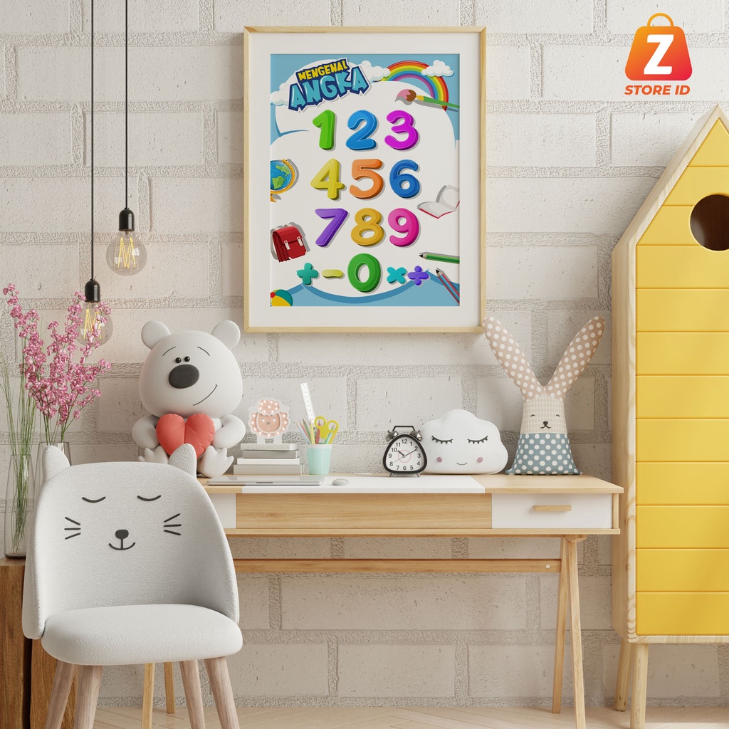 Jual Poster Edukasi Mengenal Angka Aesthetic untuk Anak TK PAUD SD ...