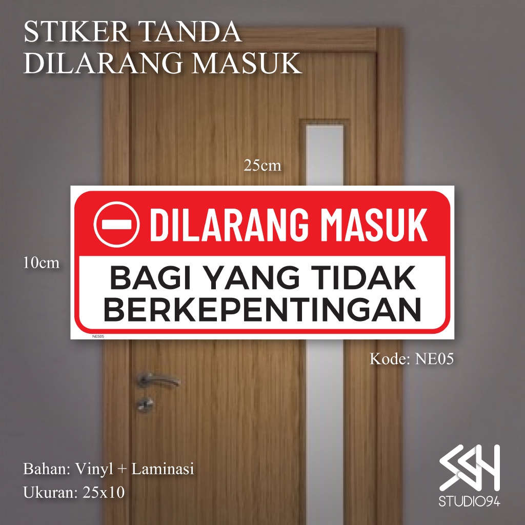 Jual Stiker Larangan Sticker Dilarang Masuk Staff Only | Shopee Indonesia
