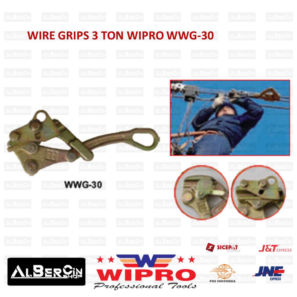 Jual Wire Rop Grips Grip Kapasitas Safe Load 3 Ton Wipro WWG-30 WWG30 ...