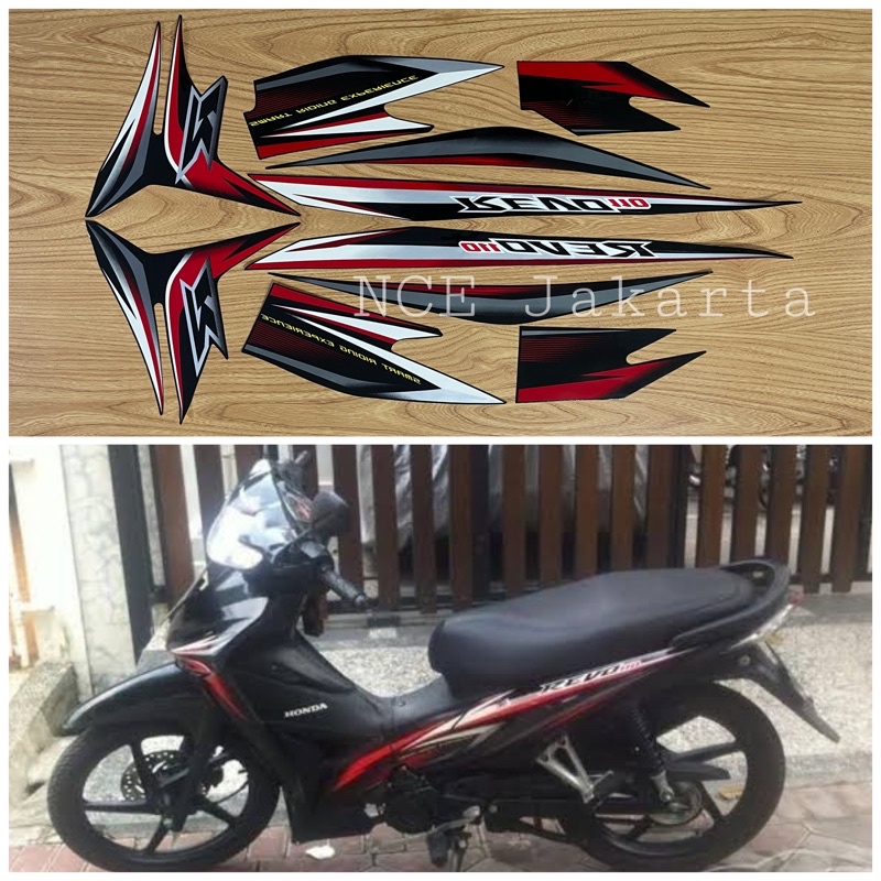 Jual STIKER STRIPING MOTOR REVO CW 2013 HITAM FULL | Shopee Indonesia