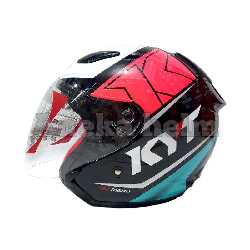 Jual HELM KYT DJ MARU seri 17 black aqua blue fuxia | Shopee Indonesia